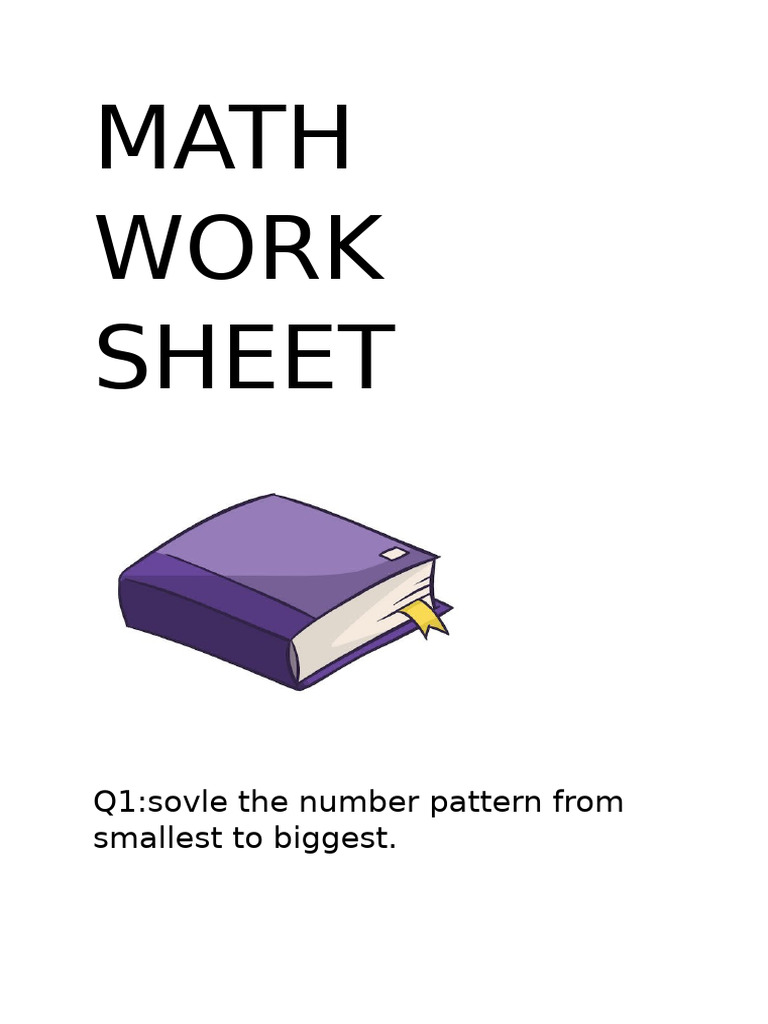 Math Work Sheet | PDF