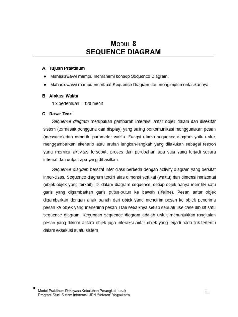 Panduan Membuat Sequence Diagram | PDF