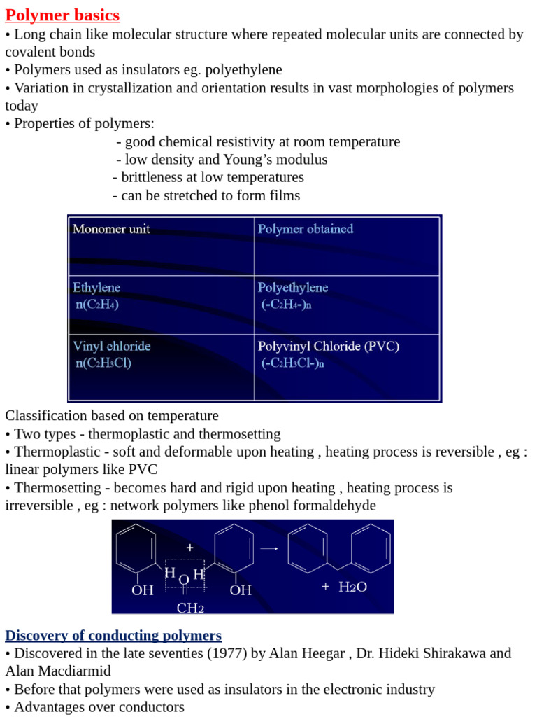 Understanding Conductive Polymers | PDF | Electrical Resistivity And ...