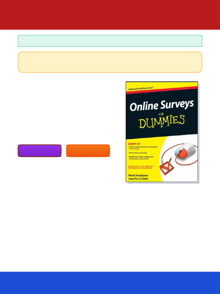 Online Surveys For Dummies 1st Edition Vivek Bhaskaran Ebook Premium Handbook | PDF | Sampling ...