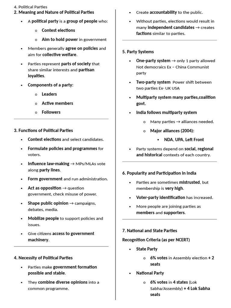 Understanding Political Parties and Systems | PDF | Political Parties ...