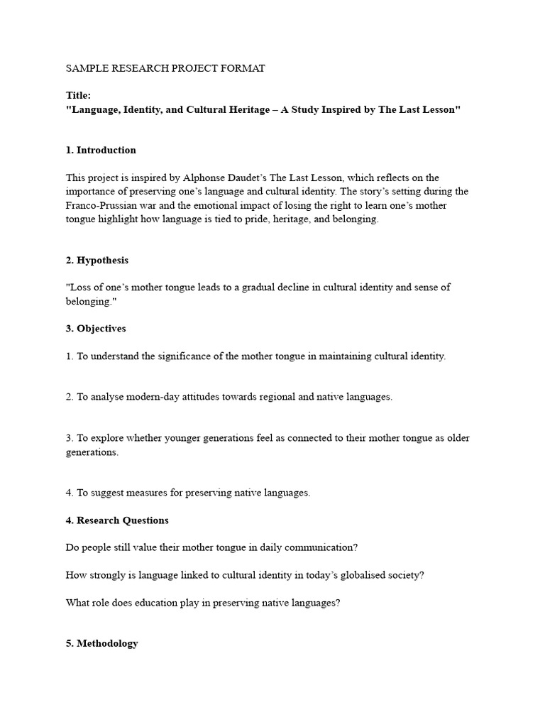 Language and Identity Research Project | PDF | Survey Methodology ...