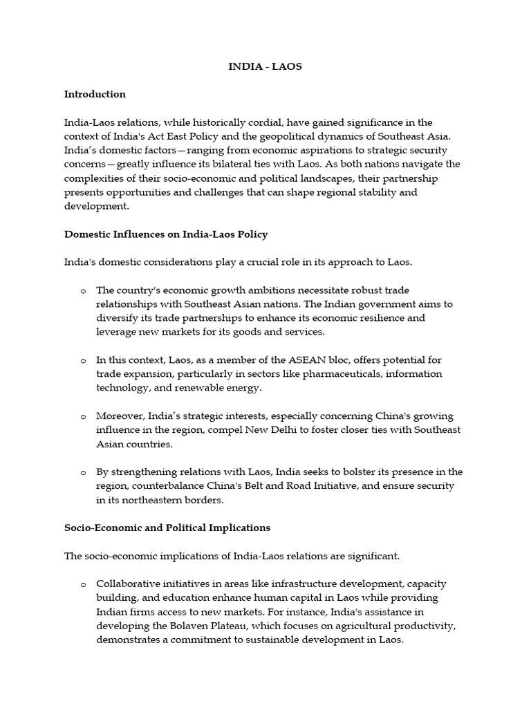 IND - LAOS | PDF | Laos | Economies