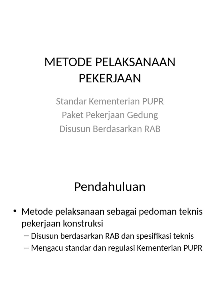 Metode Pelaksanaan Tender Kuat PUPR | PDF