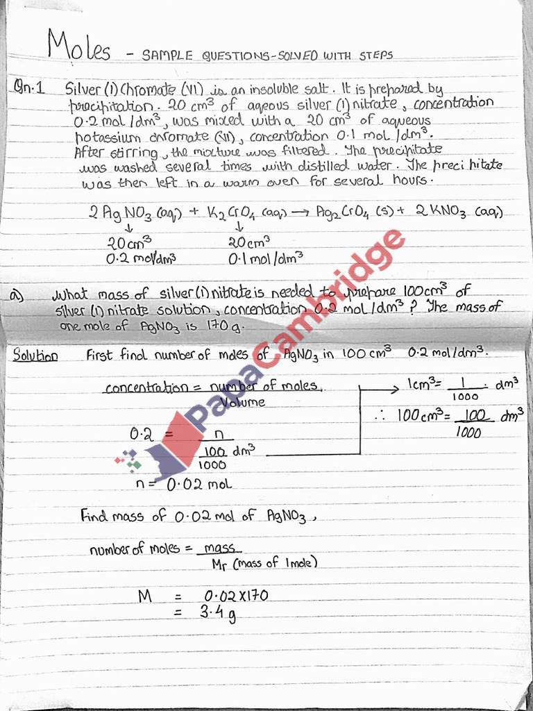 Moles Different Types of Questions - Revision For Those Starting As ...