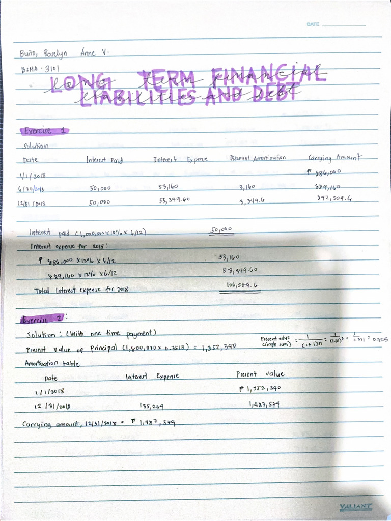 Long Term Financial Liabilities and Debt | PDF