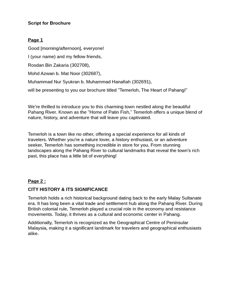 Script for Brochure | PDF | Cooking | Foods