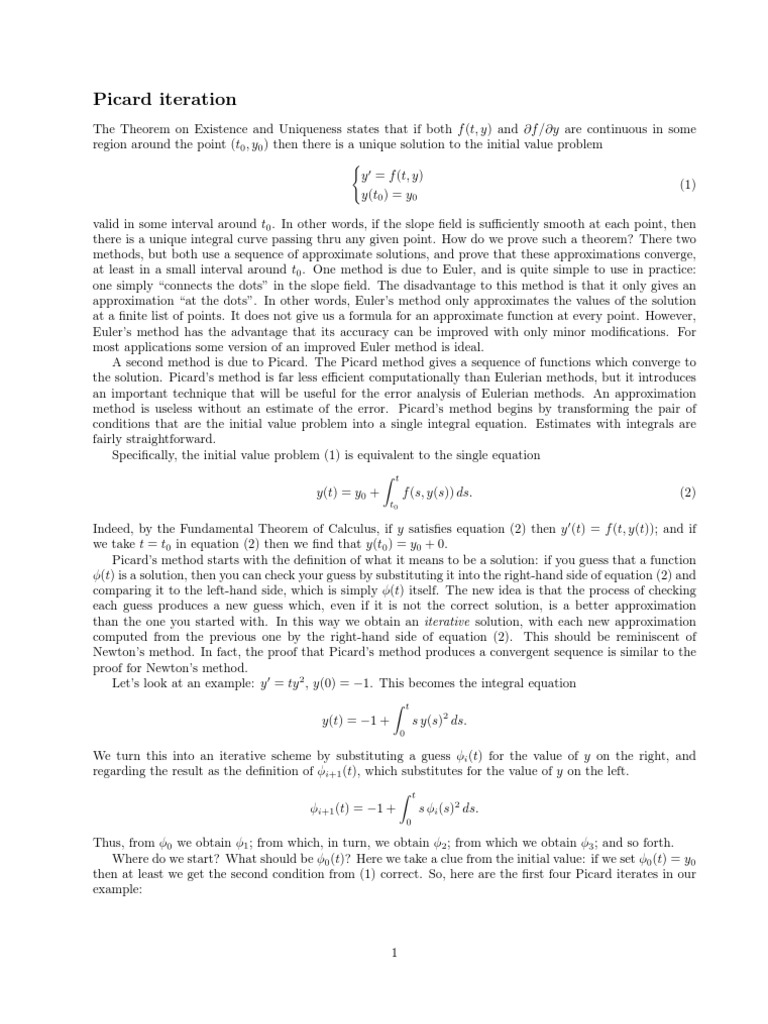 Picard Iterates Pdf Integral Calculus