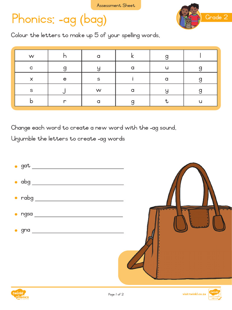 Grade 2 Ag Assessment Sheet | PDF