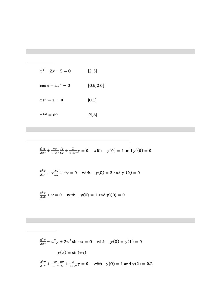 NA Lab Unsolved Problem Set | PDF | Equations | Applied Mathematics