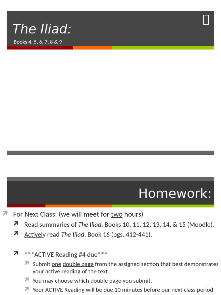 The Iliad, Books 4, 5, 6, 7, 8, 9 (1 Hour New) | PDF | Iliad | Rhetoric