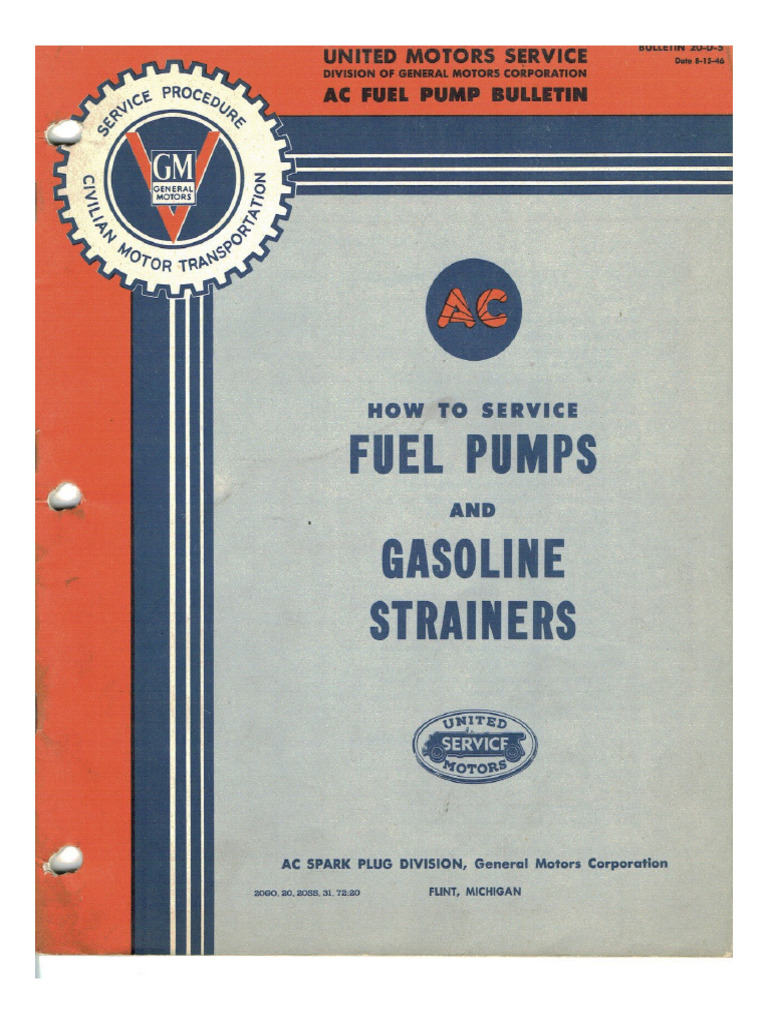 AC Fuel Pump & Strainers Repair Manual 01 | PDF