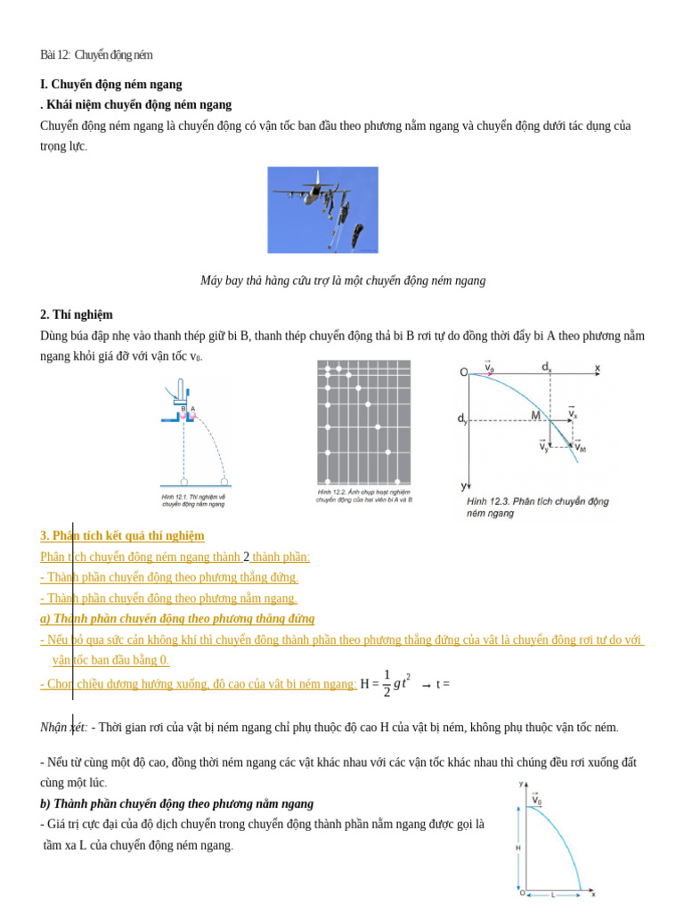 HD Bài 12 CHUYEN DONG NEM NGANG - NEM XIEN | PDF