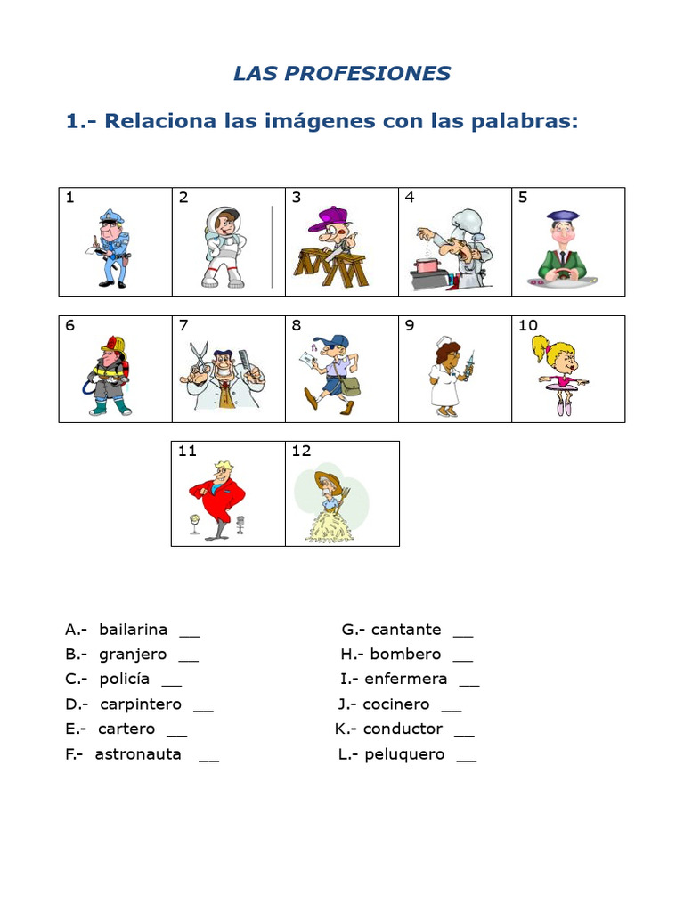 Actividades Interactivas sobre Profesiones | PDF