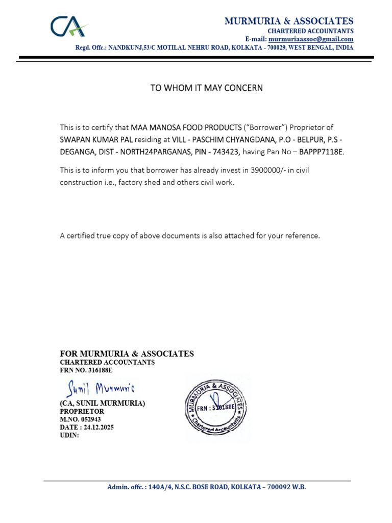 Maa Manosa Food Product | PDF