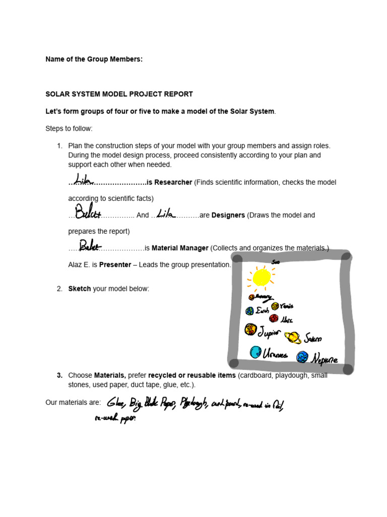 Cw#2 Solar System Model Project Report | PDF
