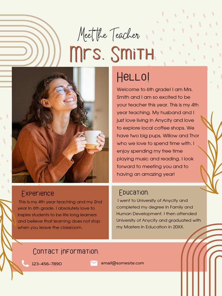 Meet Mrs. Smith: 6th Grade Teacher | PDF