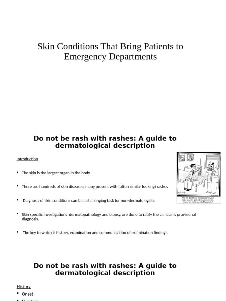 Emergency Skin Conditions Overview | PDF | Medical Specialties ...