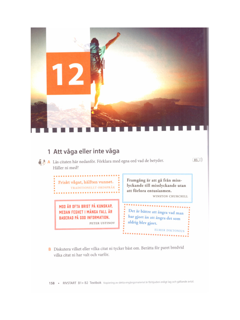 Rivstart B1 B2 TB Kap 12 | PDF