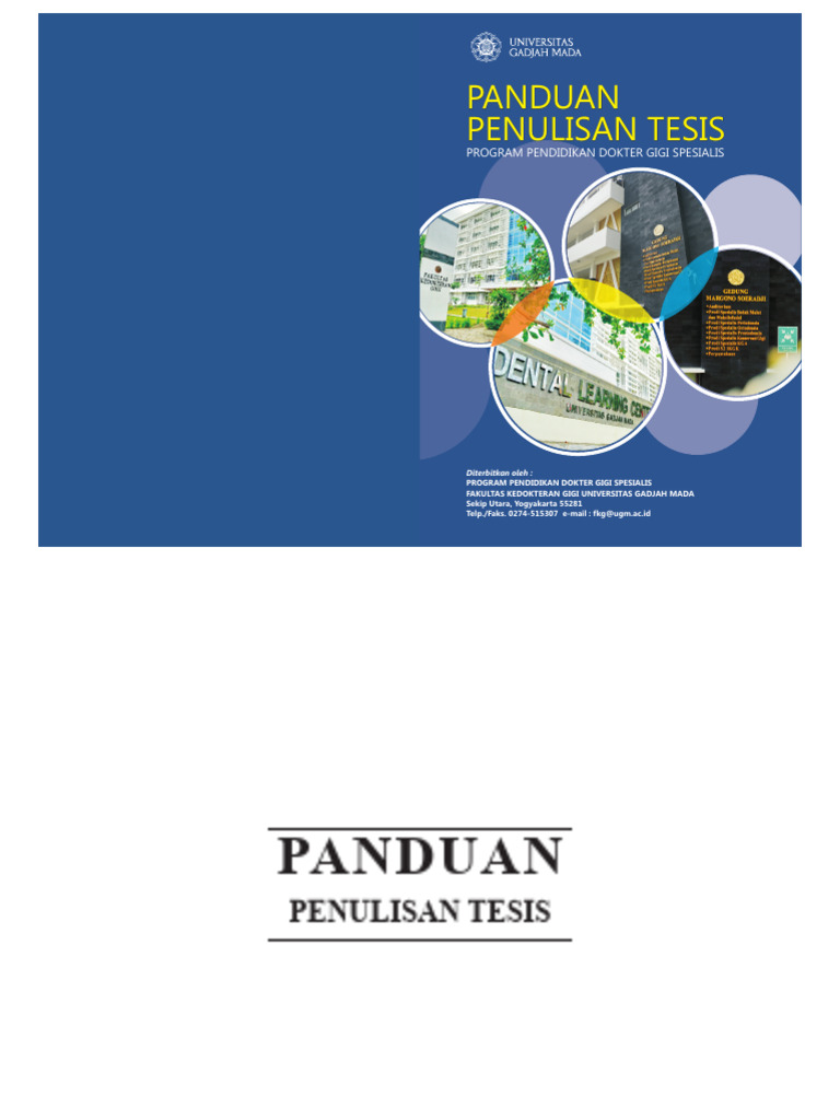 Panduan Tesis Dokter Gigi Spesialis UGM | PDF
