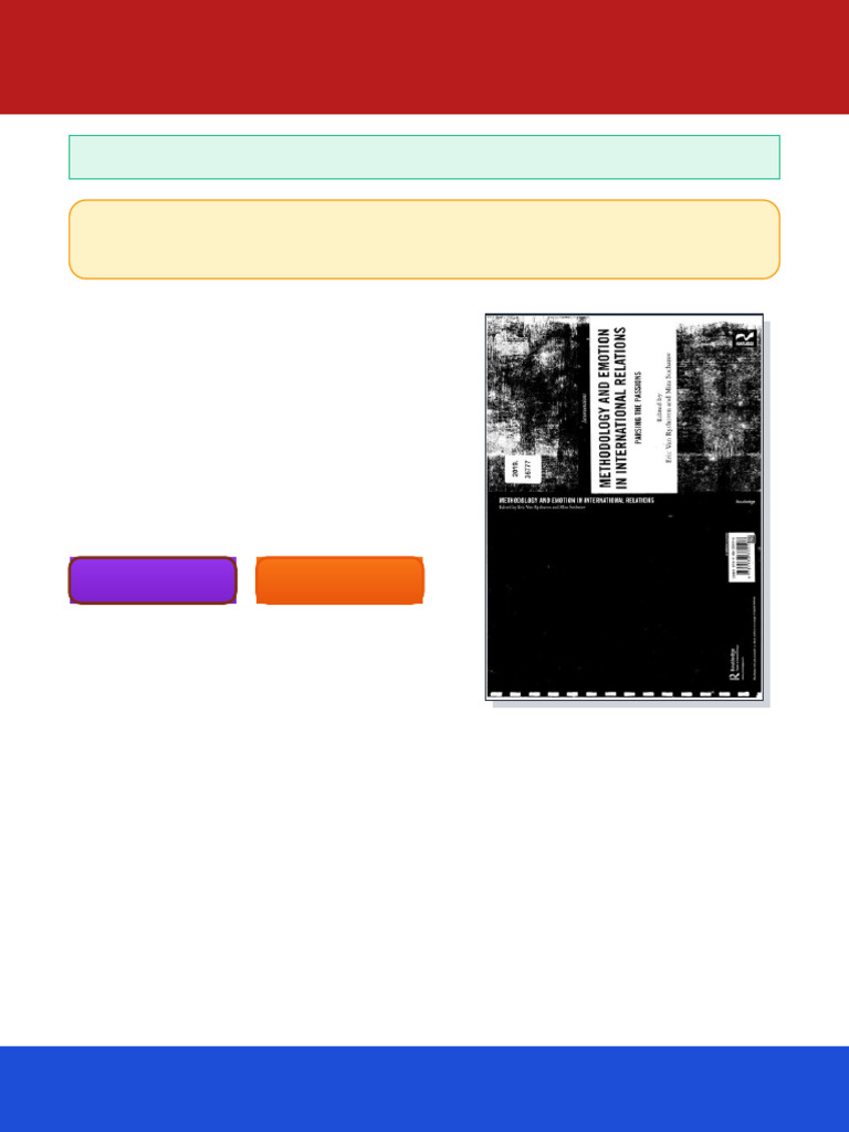 Methodology and Emotion in International Relations Parsing the Passions ...
