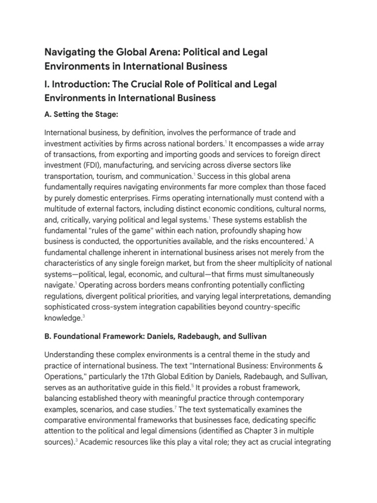 Political and Legal Factors in Global Business | PDF | Taxes | Common Law
