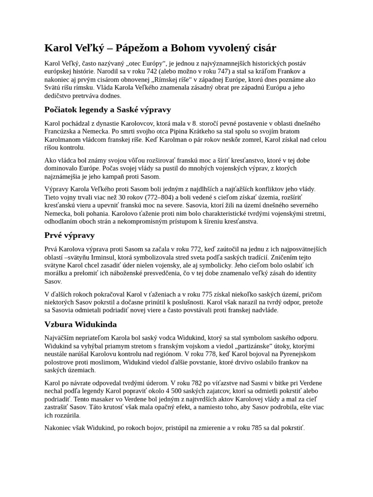 Karol Veľký- | PDF