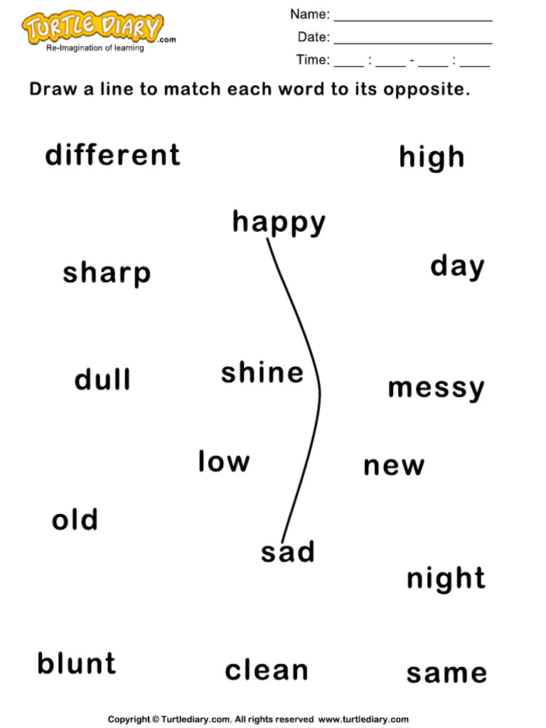 Match The Opposite Adjectives 3 | PDF