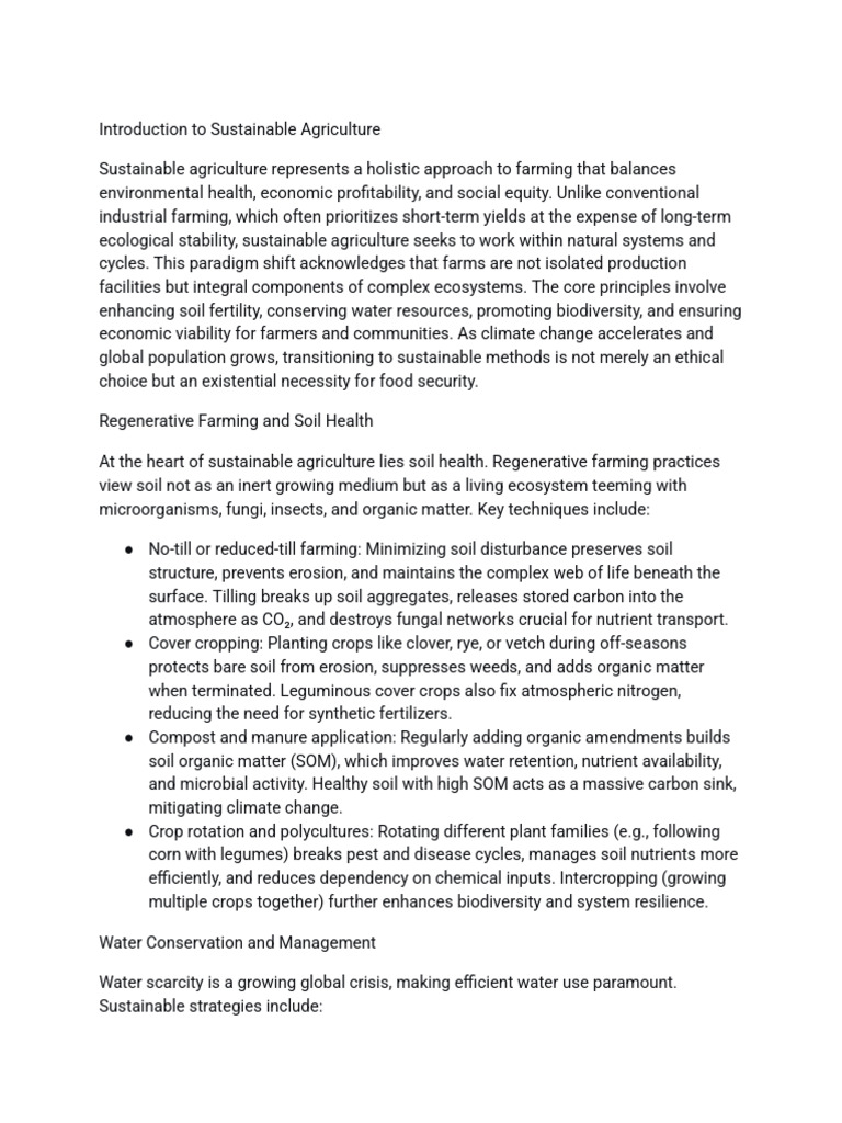 Introduction To Sustainable Agriculture | PDF | Sustainable Agriculture ...