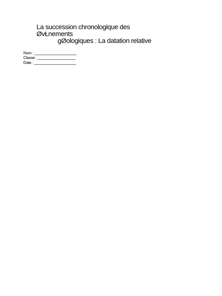 Datation relative des événements géologiques | PDF | Géologie | Fossile