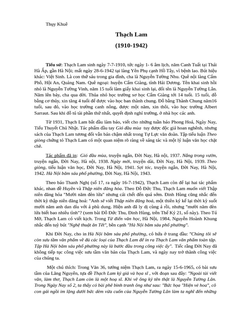 Thu Khuê - TH CH Lam | PDF