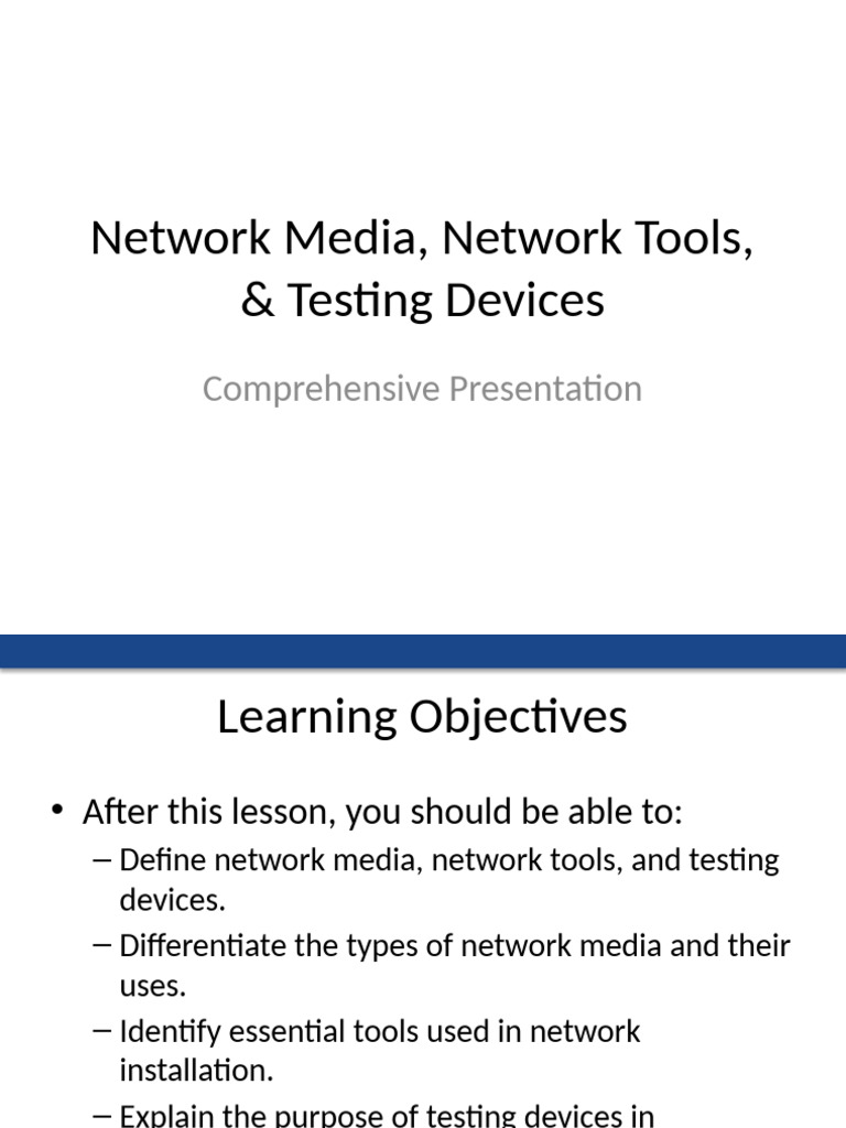 Network Media Tools Testing Devices Presentation | PDF