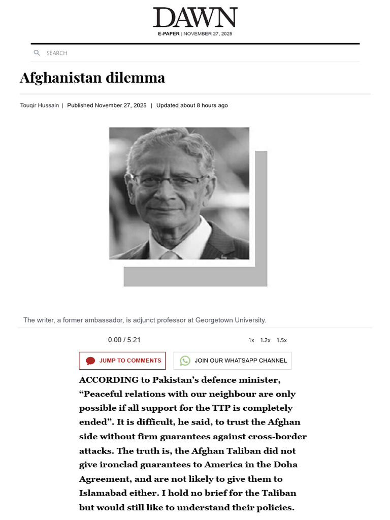 Afghanistan Dilemma - Newspaper | PDF | Taliban | Afghanistan