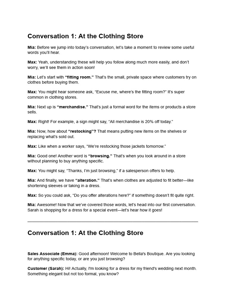 Max & Mia Podcast - Daily English Conversations (1) | PDF | Onion | Coffee