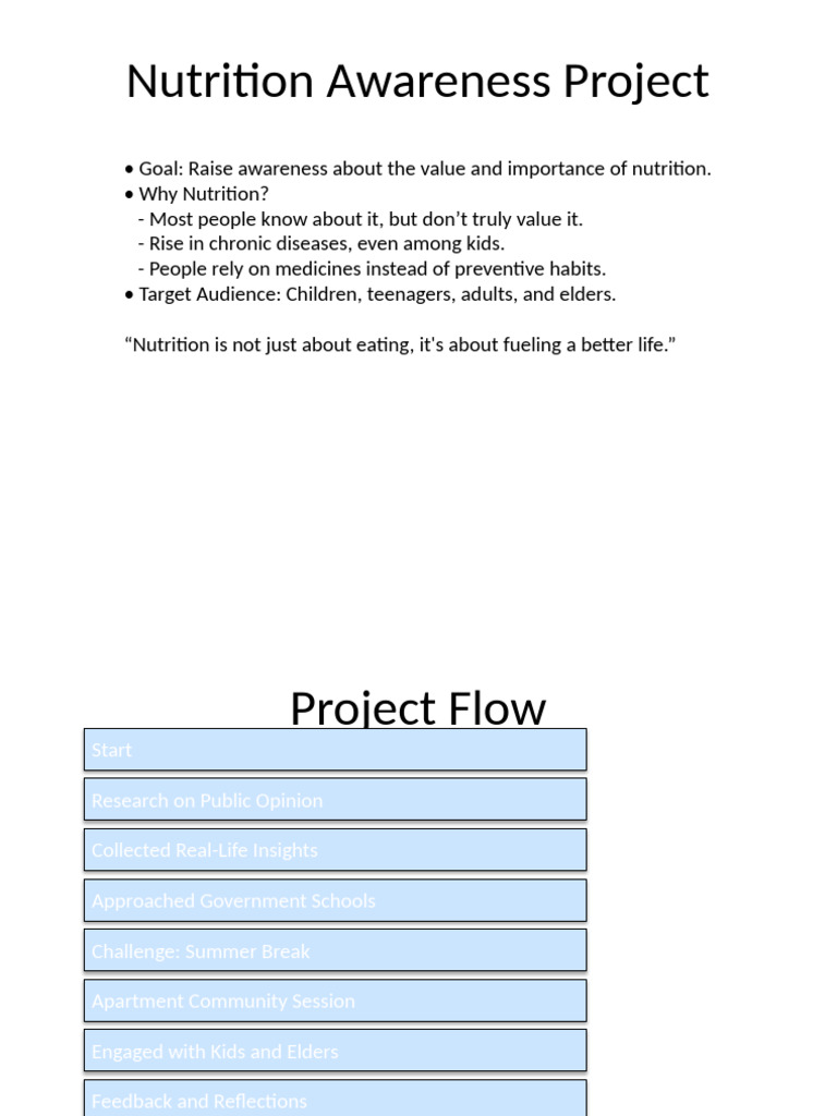 Nutrition Awareness Presentation | PDF