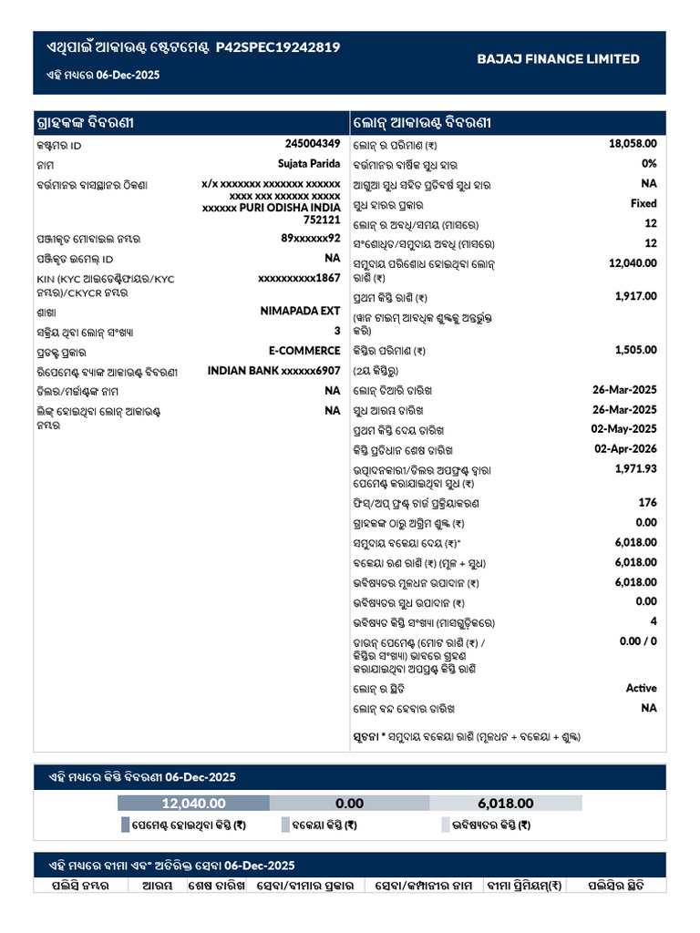 Statement of Account | PDF