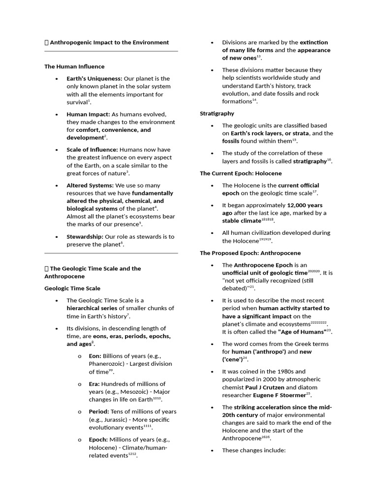 ? Anthropogenic Impact to the Environment | PDF | Geologic Time Scale ...