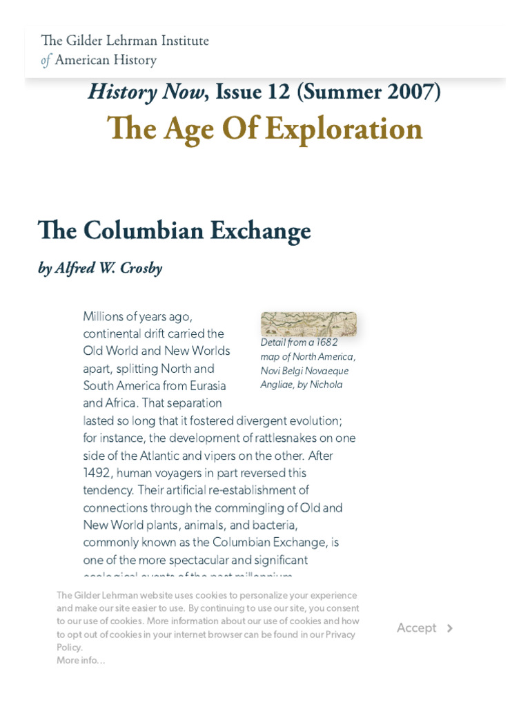 The Columbian Exchange _ Gilder Lehrman Institute of American History ...