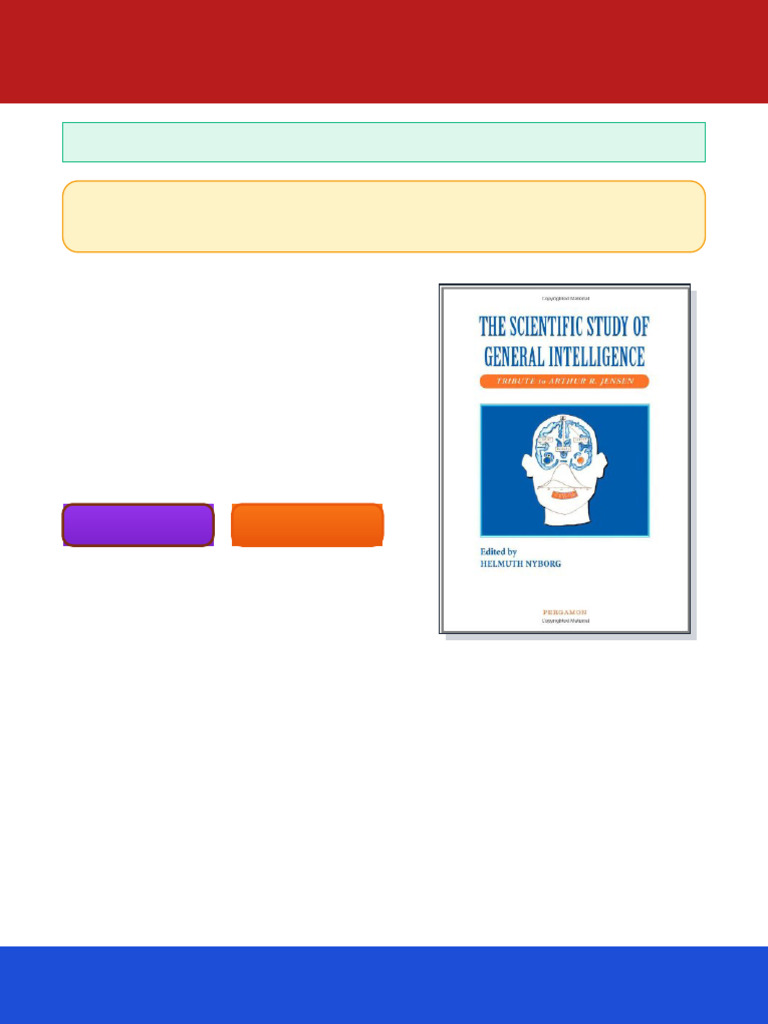 The Scientific Study of General Intelligence 1st Edition Helmuth Nyborg ...