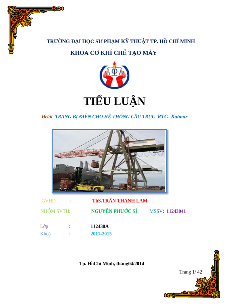 (123doc) Trang Bi Dien Cho He Thong Cau Truc RTG Kalmar | PDF