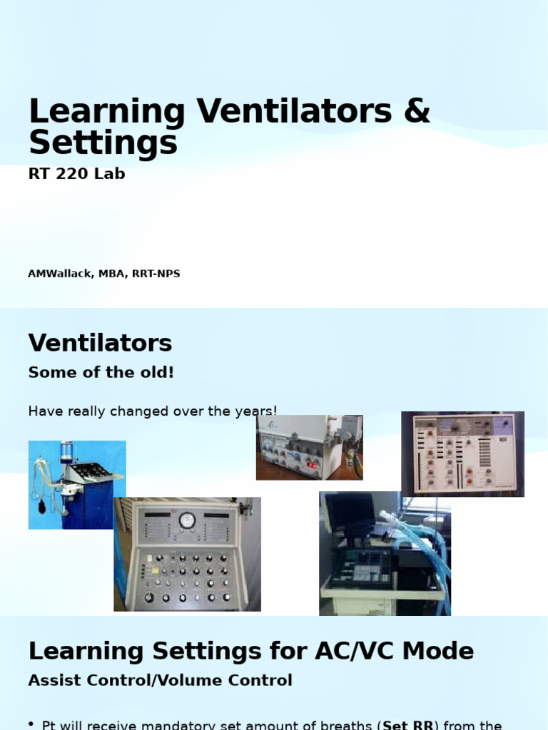 Ventilator Settings and Calculations Guide | PDF | Pulmonology | Therapy