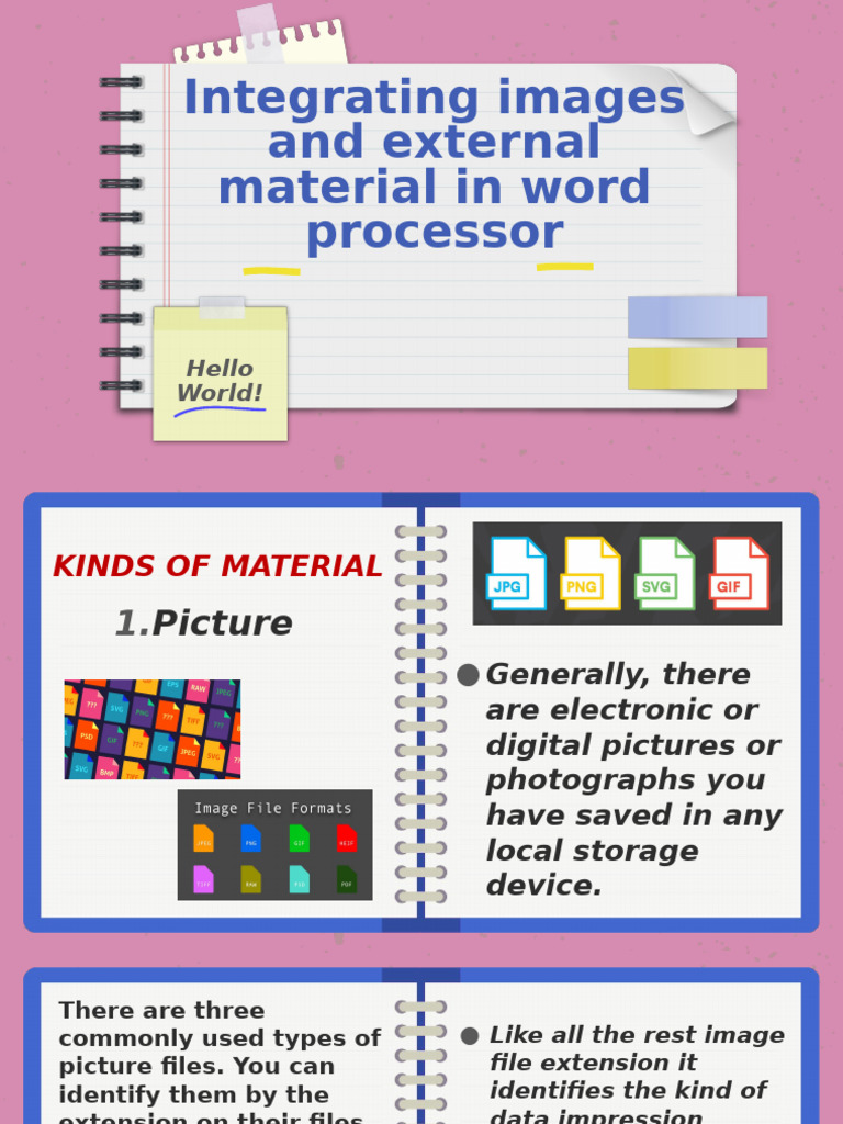 Integrating Images and External Material in Word Processors | PDF