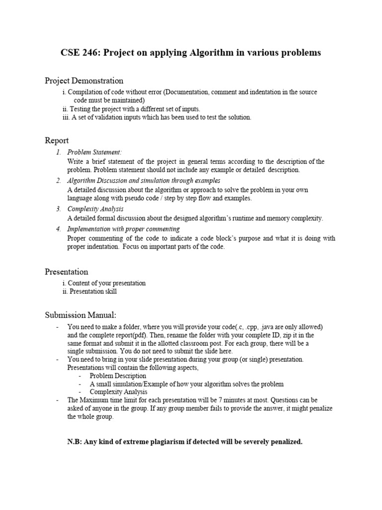 Algorithm Applications in CSE 246 Project | PDF | Computer Programming | Applied Mathematics