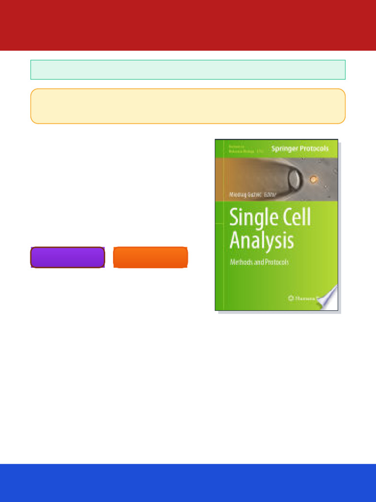 Single Cell Analysis: Methods and Protocols Miodrag Gužvić Ebook ...