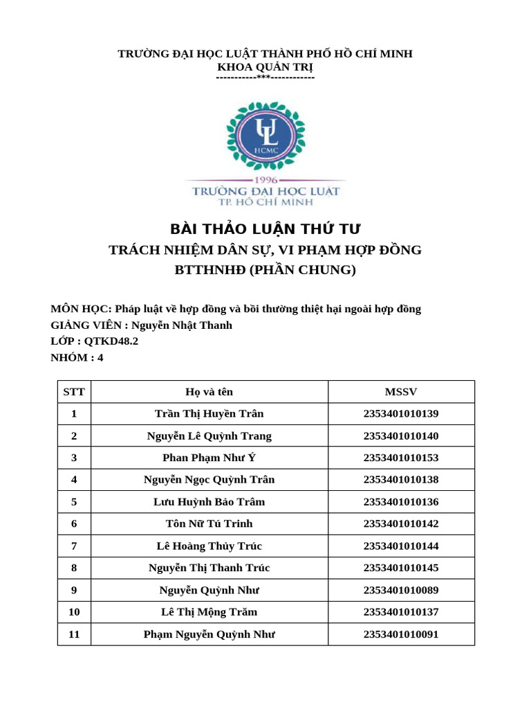 DS2 - THẢO LUẬN 4 | PDF