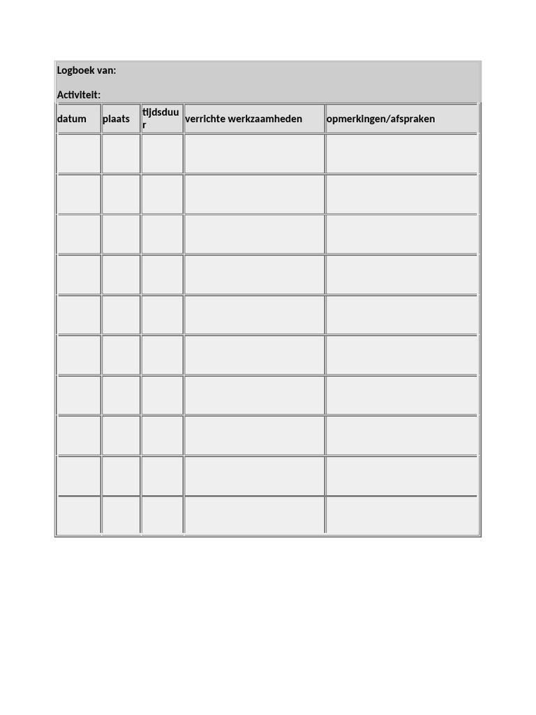 Logboek | PDF