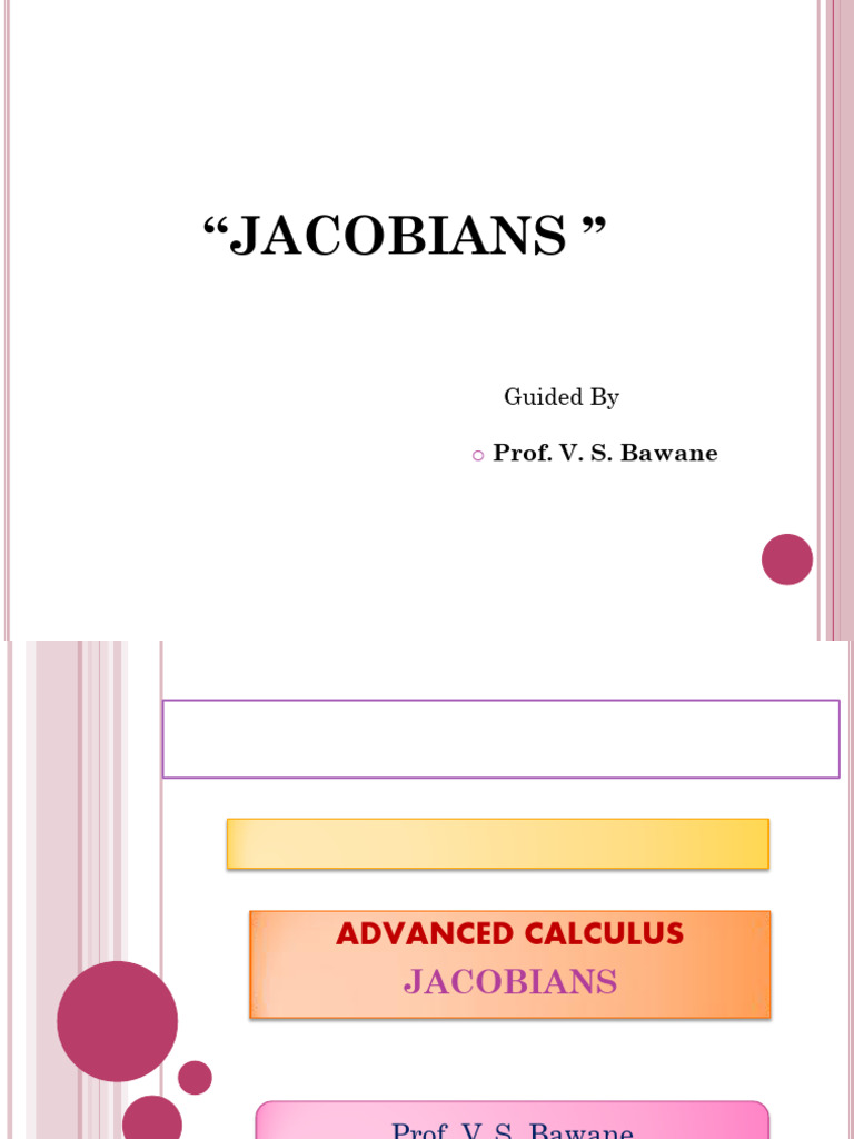 Understanding Jacobians in Advanced Calculus | PDF | Mathematics ...