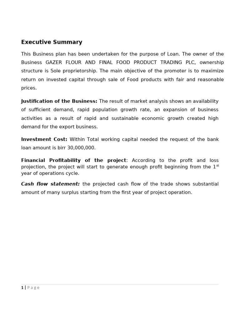 Gazer Flour and Final Food Product Trading PLC | PDF | Expense | Prices