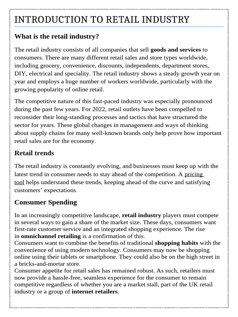 Overview of the Retail Industry Trends | PDF | Retail | Amazon Echo