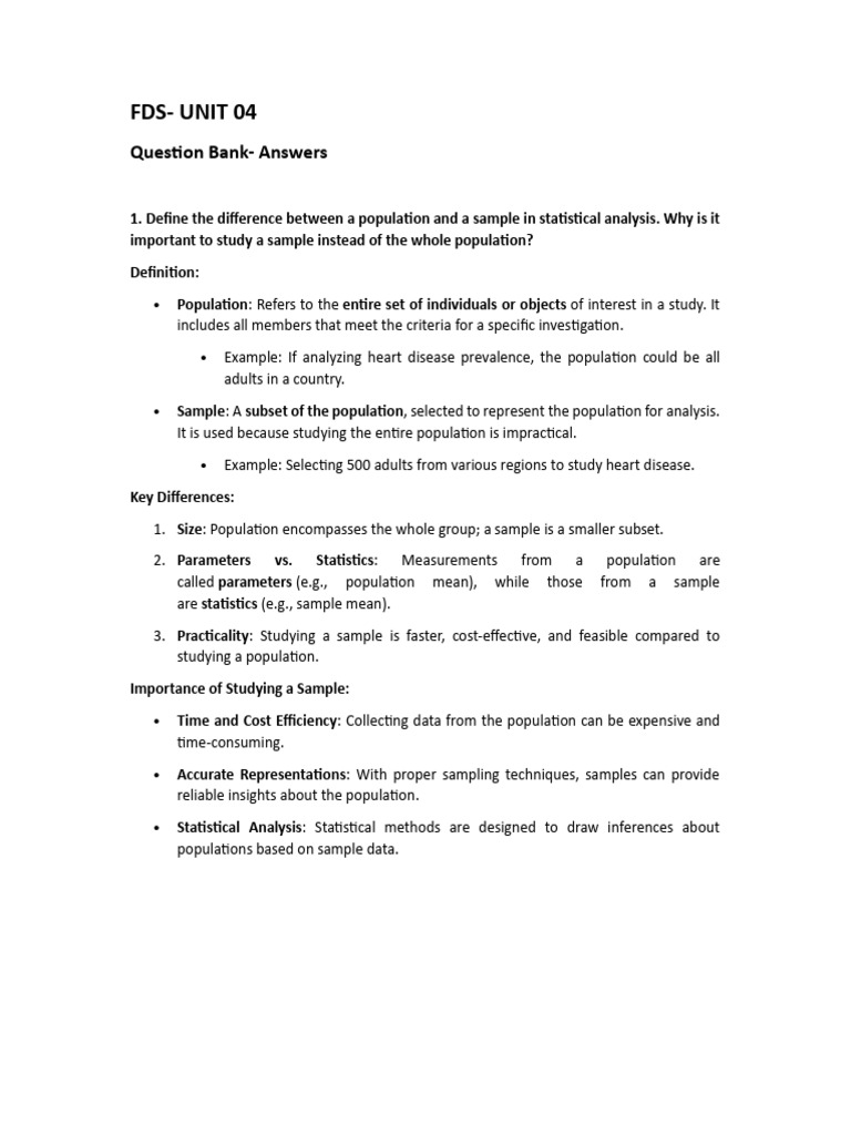 Statistical Analysis: Samples vs. Populations | PDF | P Value | Variance